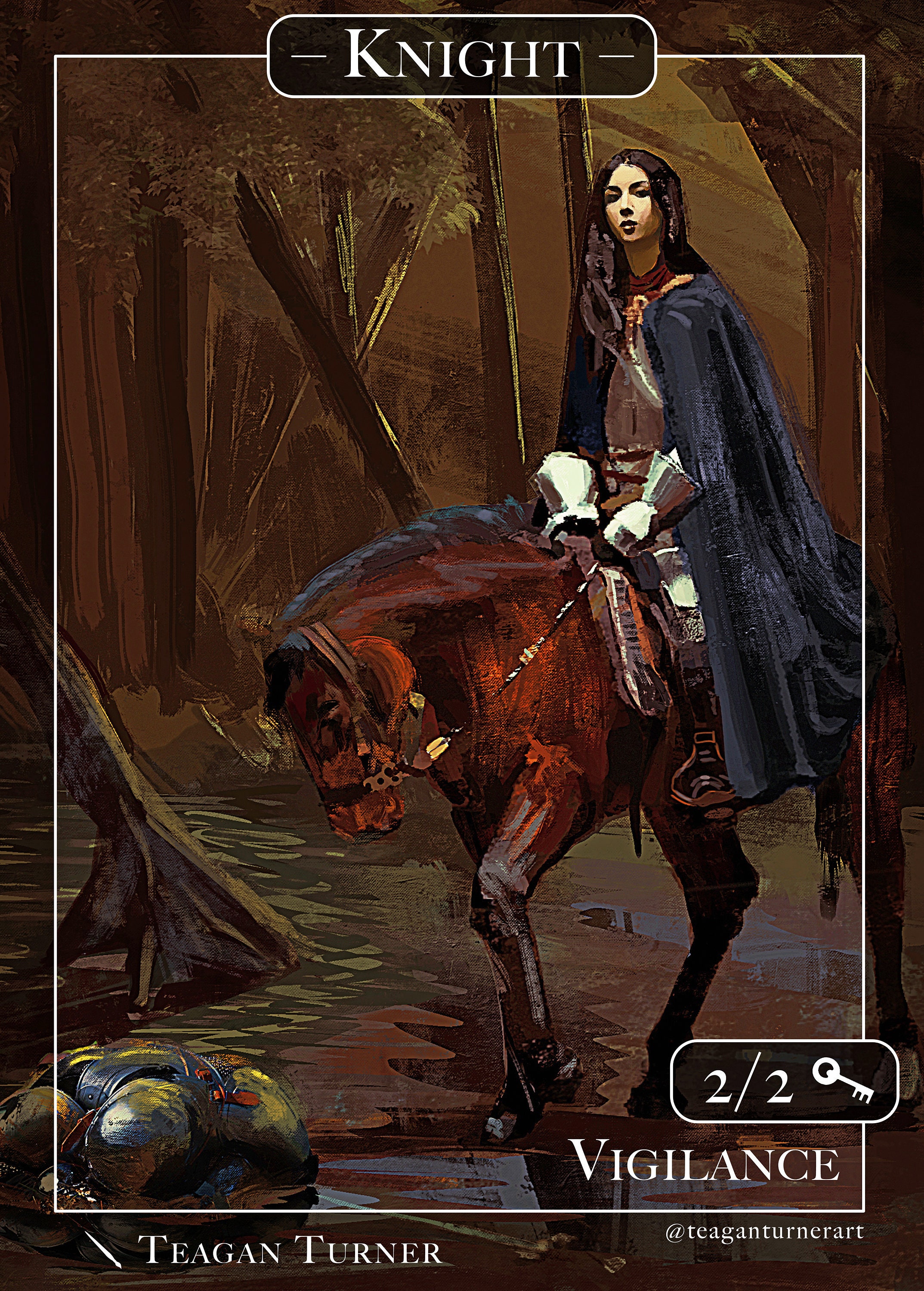 2/2 Knight Creature Token for MTG (magic the Gathering) - Etsy