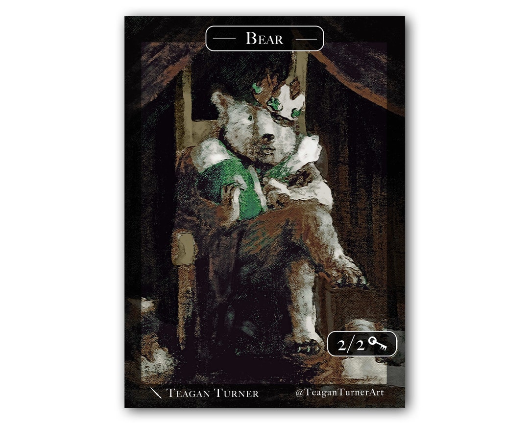 2/2 Bear Creature Token for MTG (magic the Gathering) - Etsy