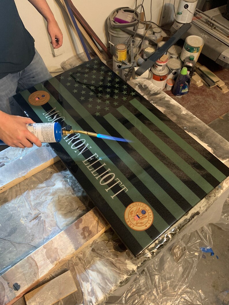 OD Green Military Epoxy Flag - Etsy