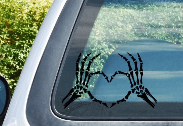 Car Decal Skeleton Heart, Alternative, Vinyl Decal, Skull Decals, Funny ...