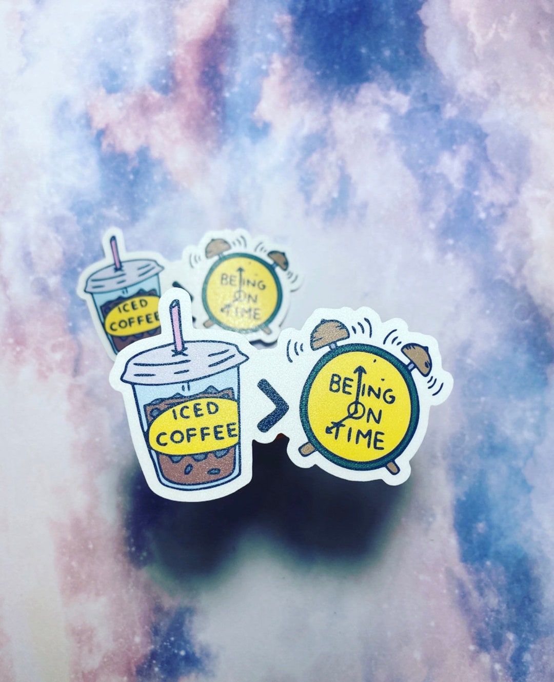 Sticker Iced Coffee Being Late/coffee Stickers/cute Stickers/planner ...