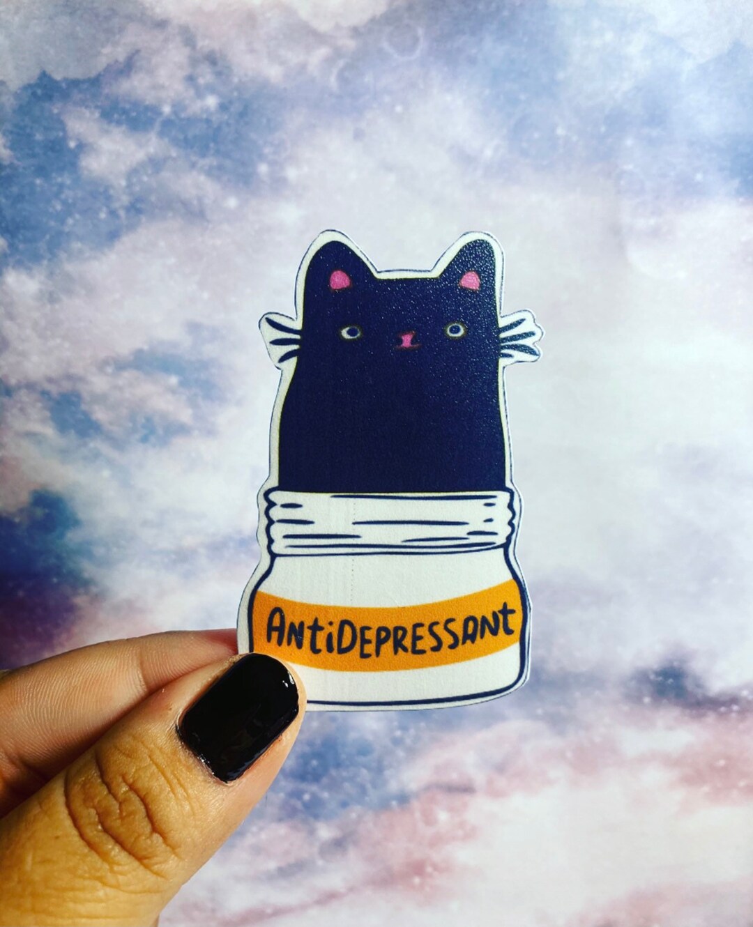 Anti Depressant Cat Sticker Laptop Stickers Funny Stickers Hydro Flask ...