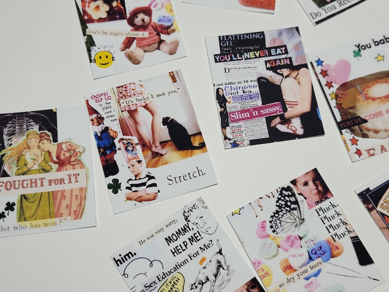 Collage Sticker Pack Cool Collage Art Stickers - Etsy