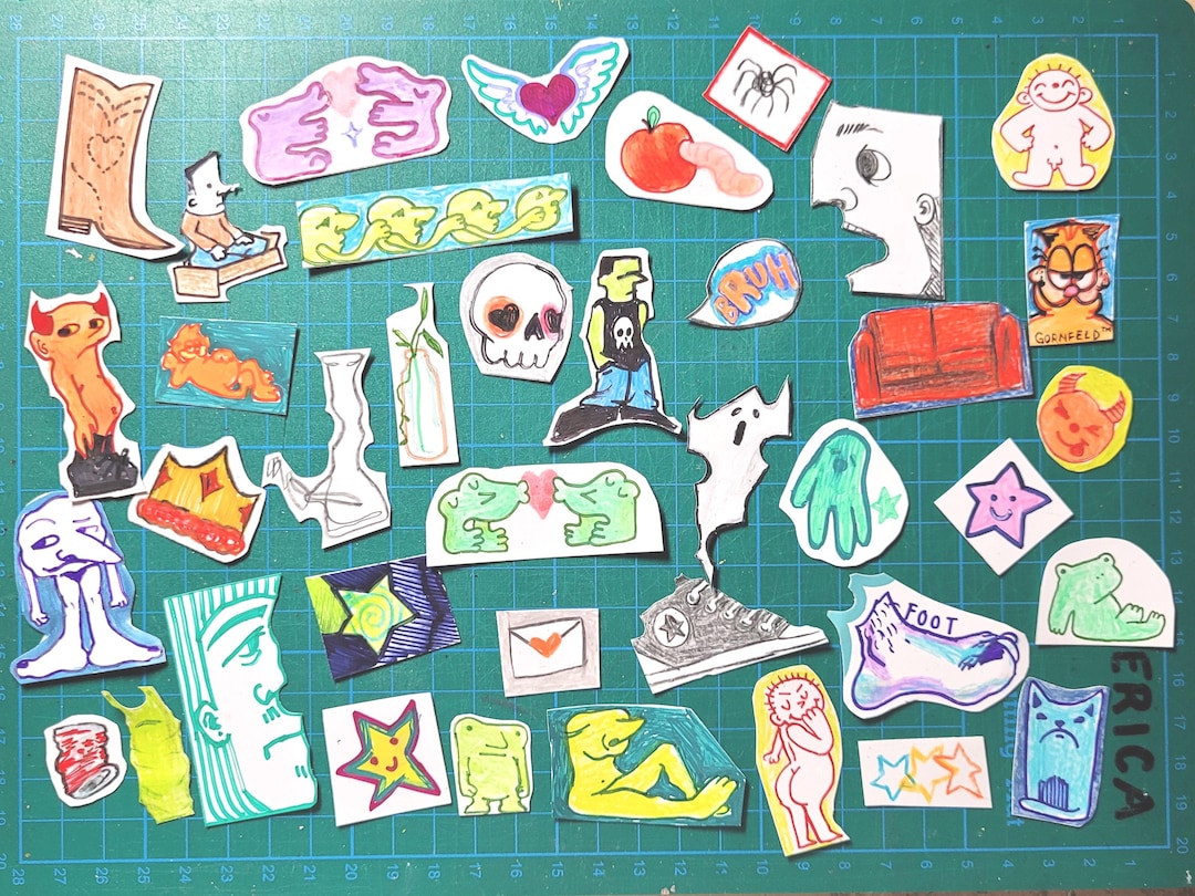 Scrap Doodle Stickers! Hand Drawn Custom or Mystery Waste-reducing ...