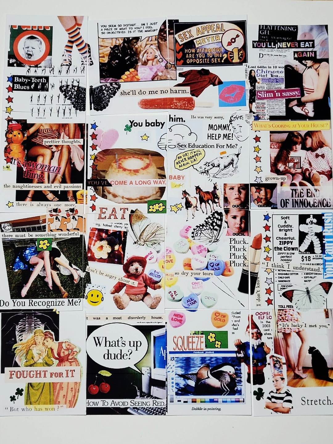 Collage Sticker Pack Cool Collage Art Stickers - Etsy