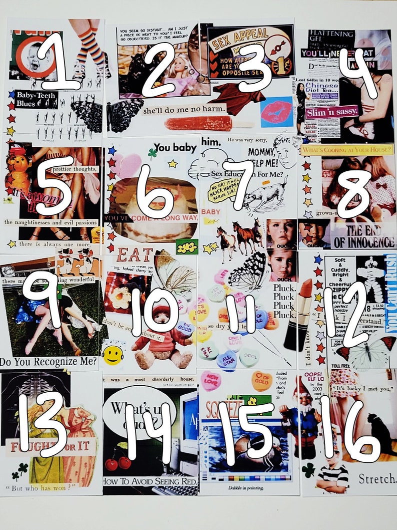 Collage Sticker Pack Cool Collage Art Stickers - Etsy