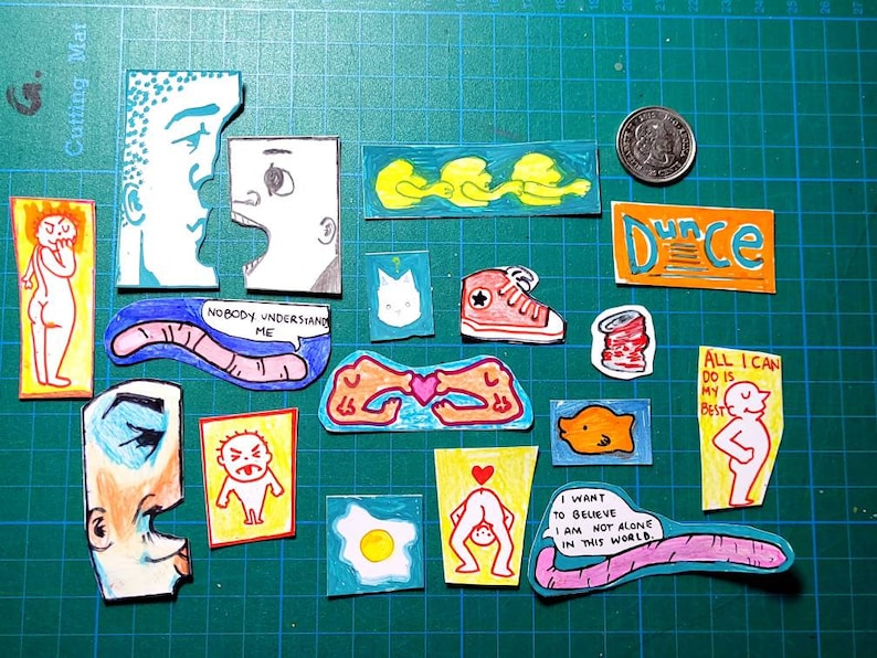 Scrap Doodle Stickers Hand Drawn Custom or Mystery - Etsy