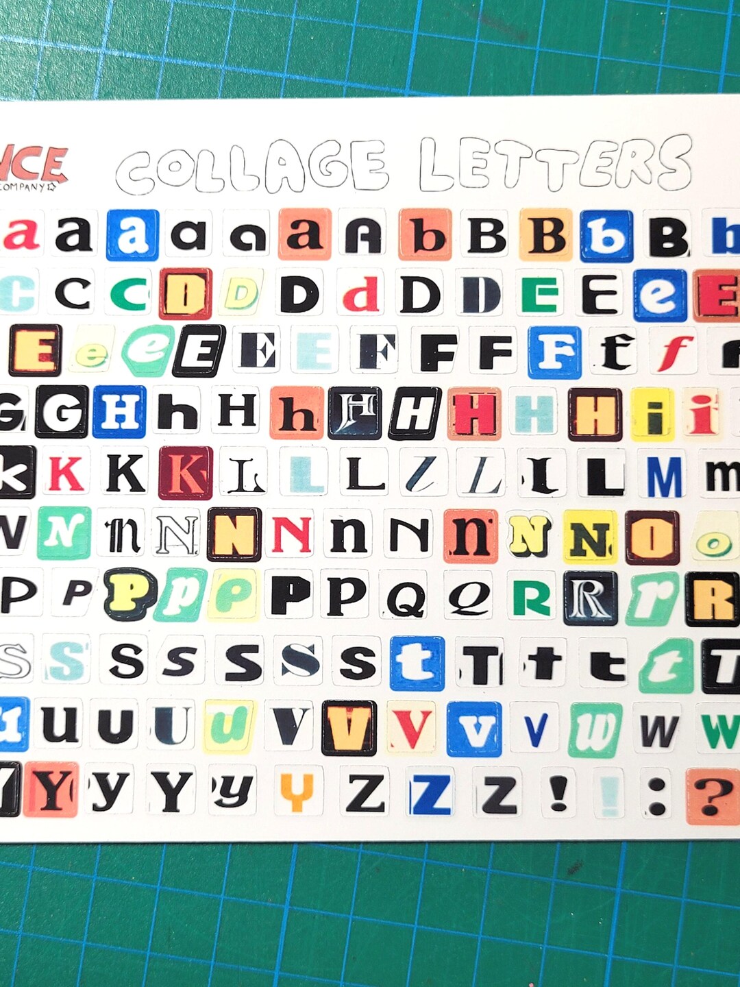 Collage Letter Cutout Sticker Sheets!! Cool Vinyl Stickers of 200 ...