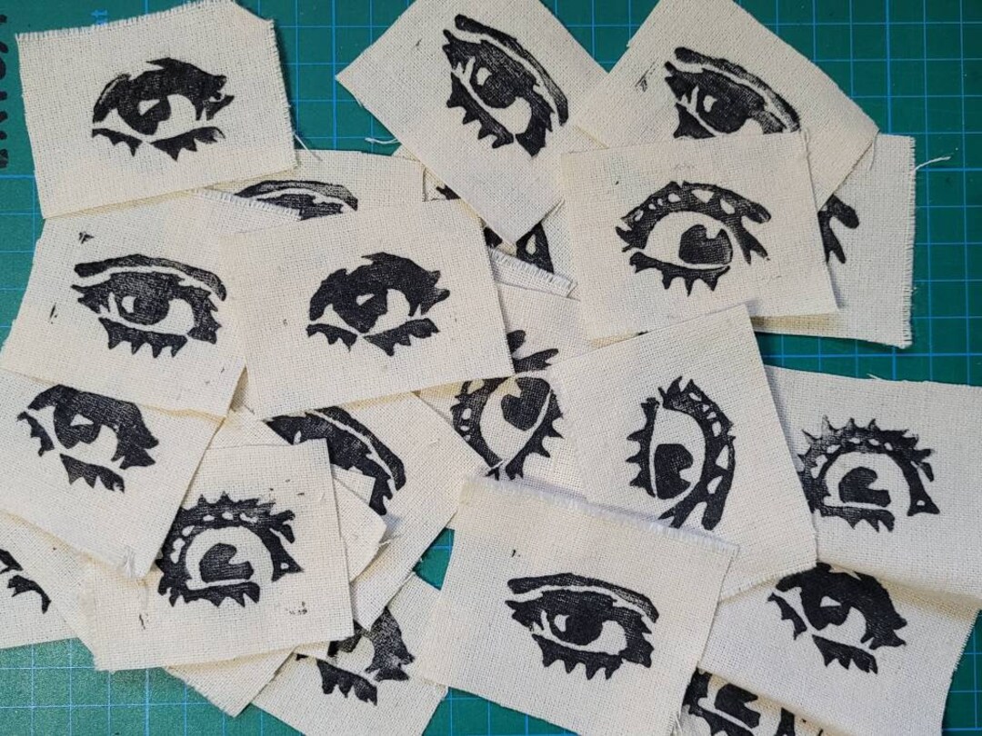 Eye Patches Sew-on Linocut Patches - Etsy