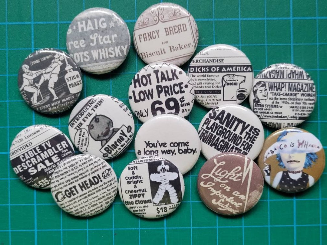Vintage Ads Pinback Buttons with Mystery Pack Option - Etsy