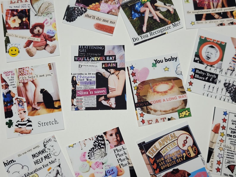 Collage Sticker Pack Cool Collage Art Stickers - Etsy