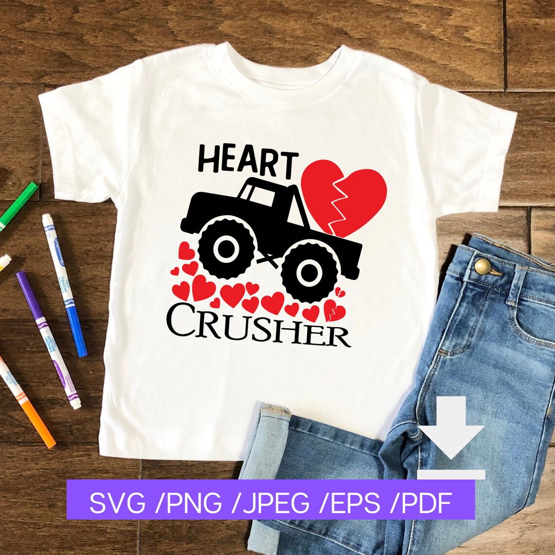 Heart Crusher Svg Truck Svg SVG Files for Cricut / Instant - Etsy