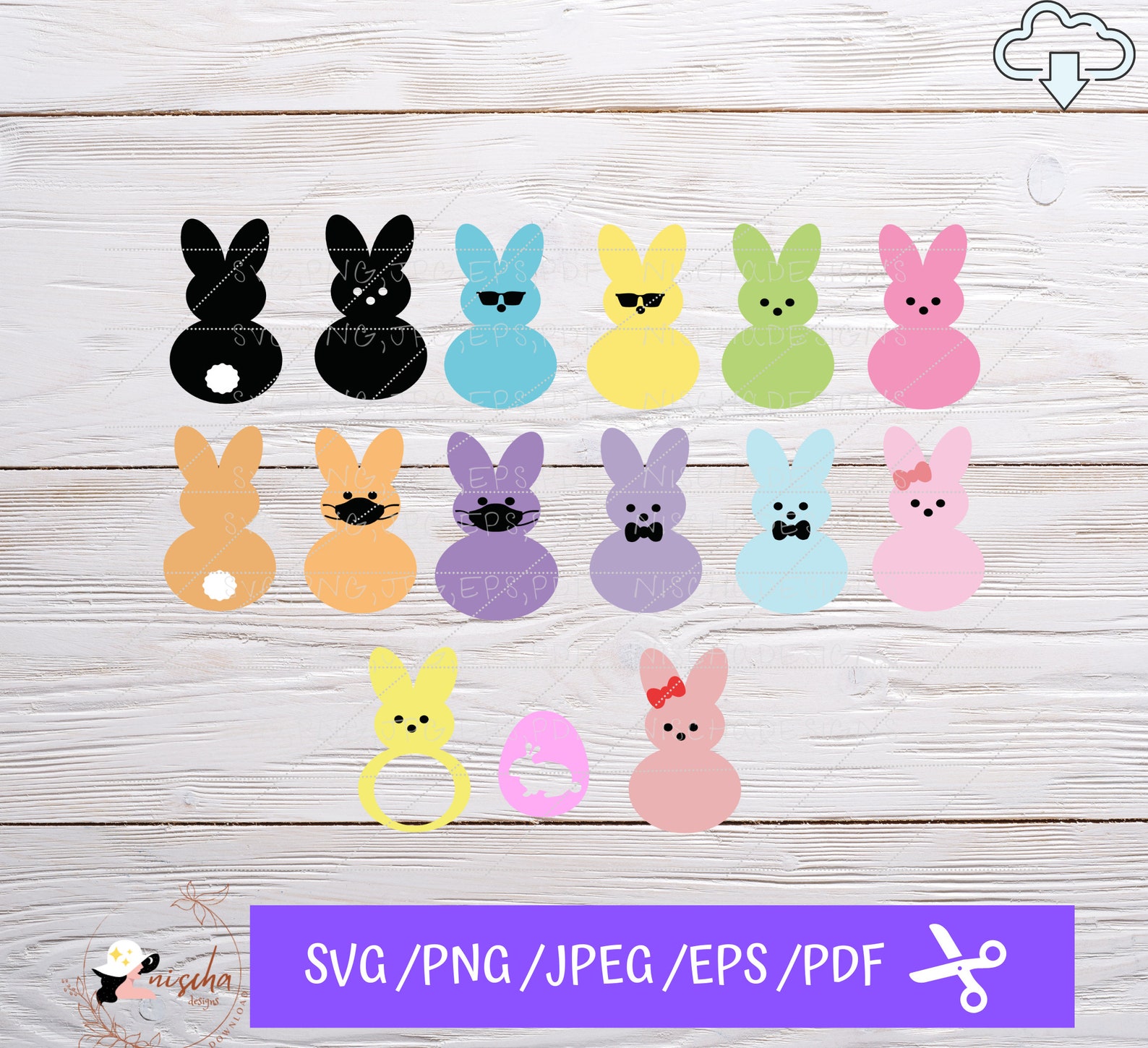 Bunny Rabbit Svg Bundle Bunnies SVG SVG Files for Cricut / | Etsy