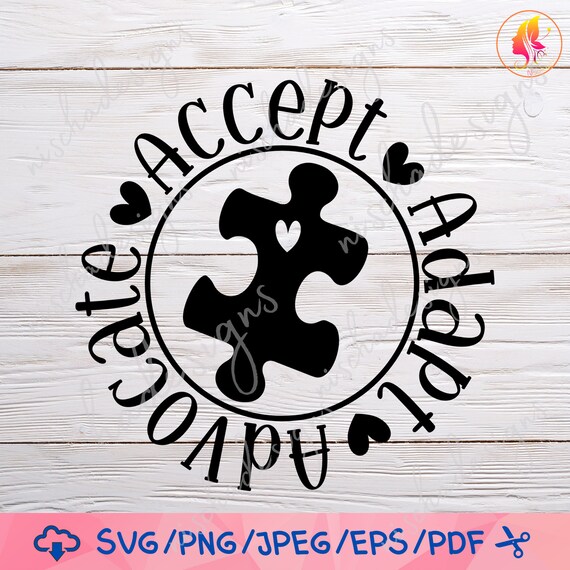 Accept Adapt Advocate Autism SVG Svg Files for Cricut / - Etsy