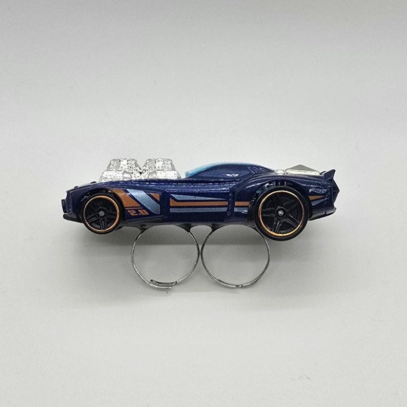 Blue Car Rings / Toy Car Ring / Cool Rings / Fun Rings / Statement Ring ...