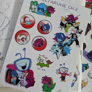 Deltarune Ch3 Sticker Sheet - Etsy