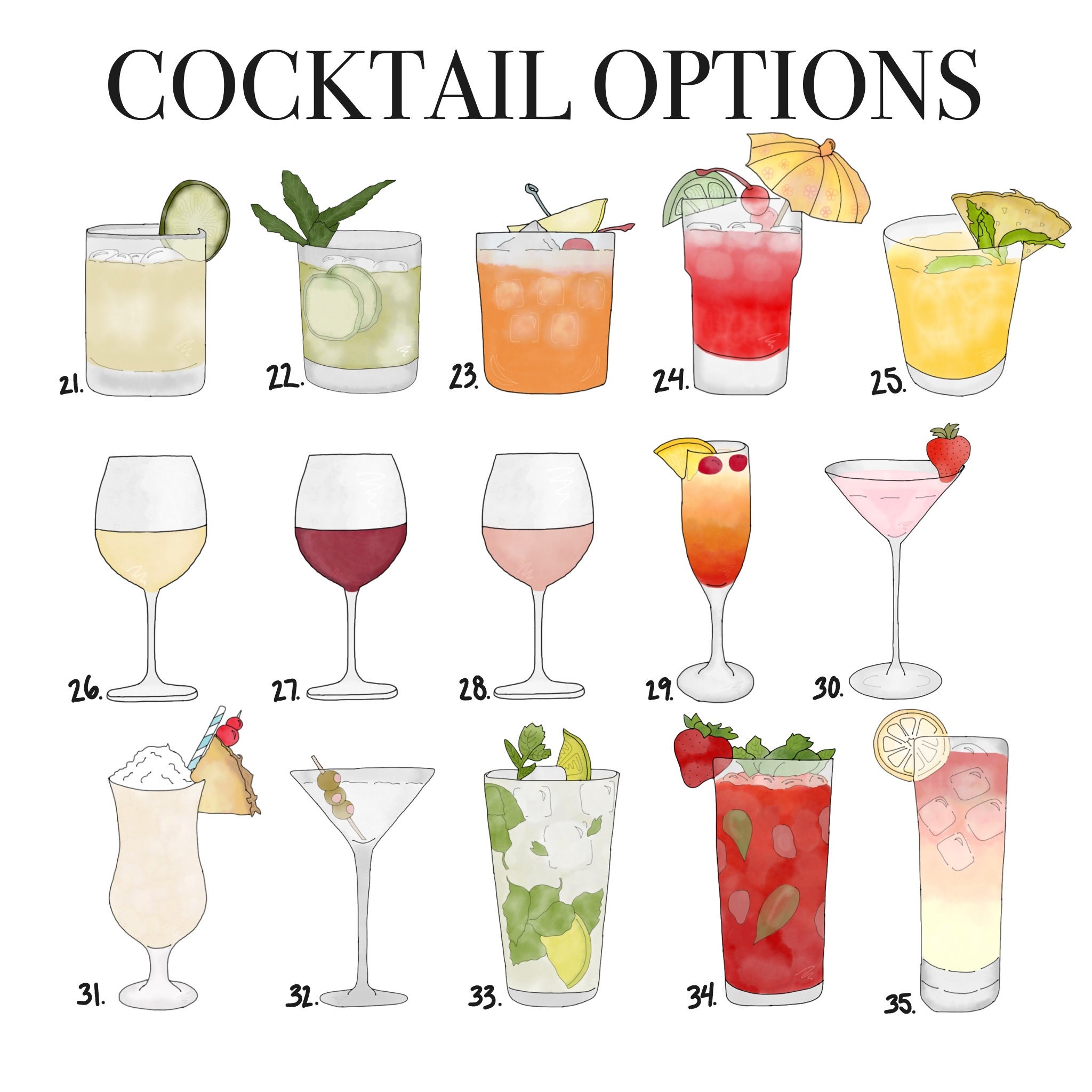 Personalized Drink Printable Custom Cocktail Alcohol Art - Etsy