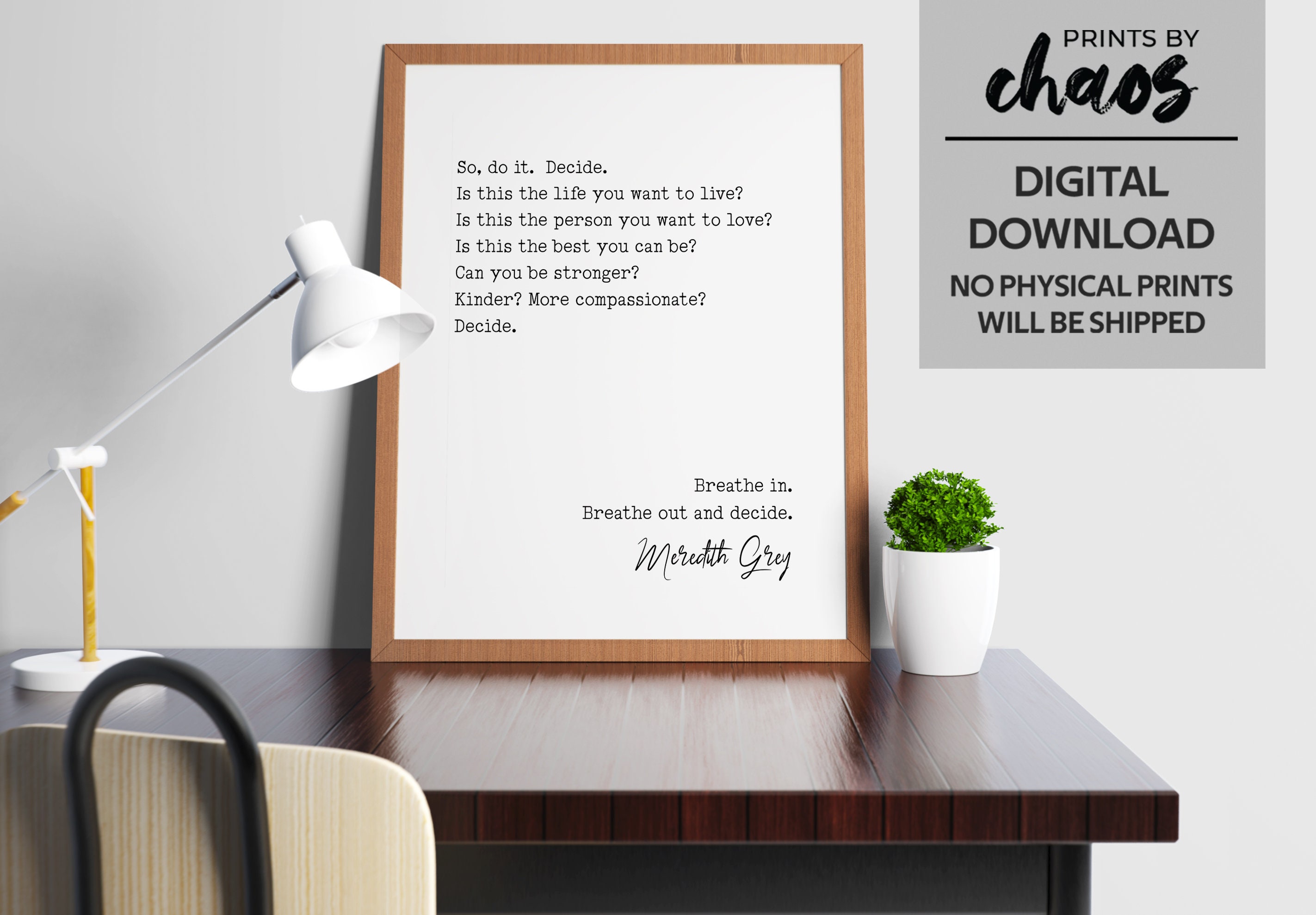 Digital "decide" - Meredith Grey Quote, Cristina Yang Quote, Grey's ...