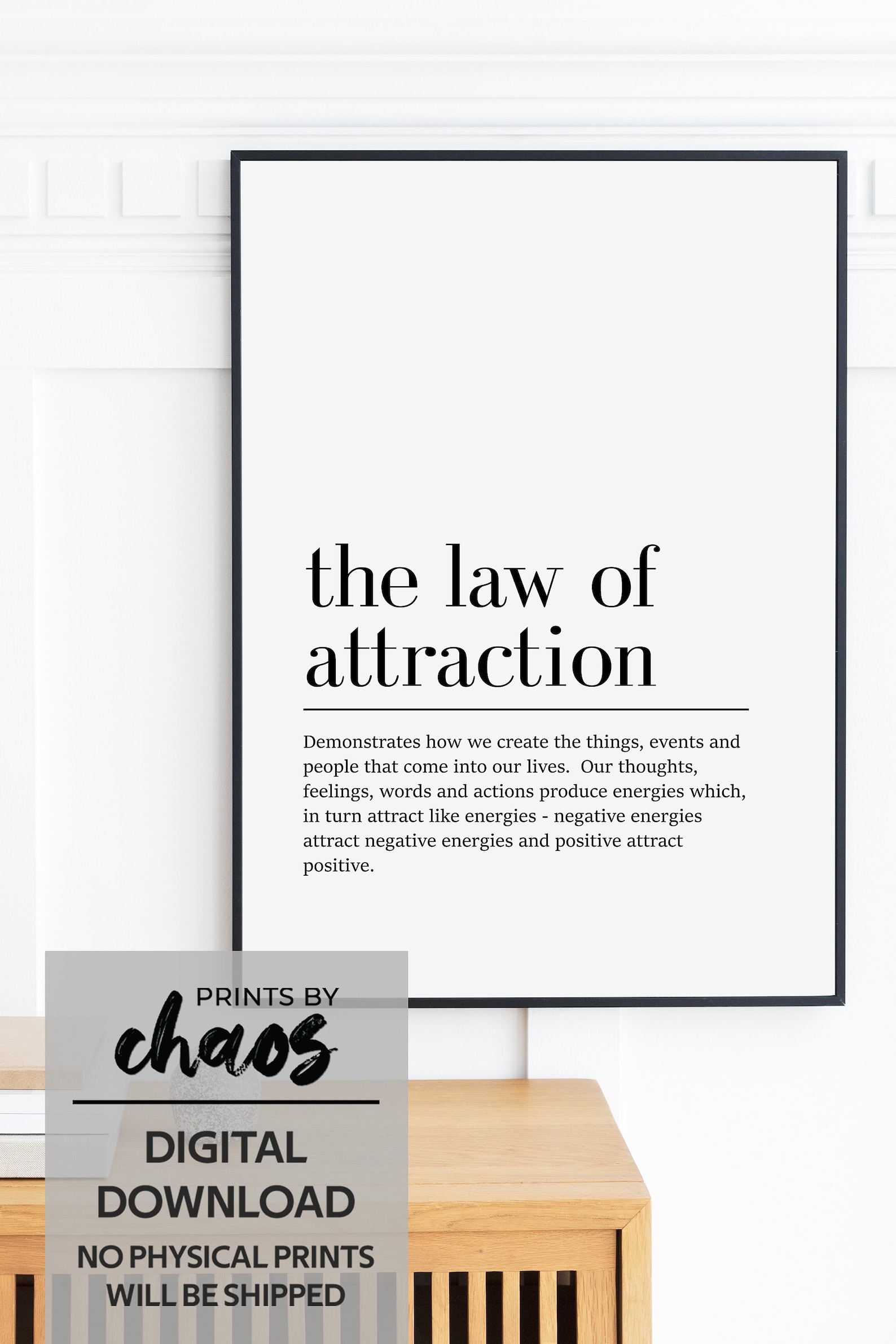 Digital Law of Attraction Definition Print, Manifestation Wall Art ...