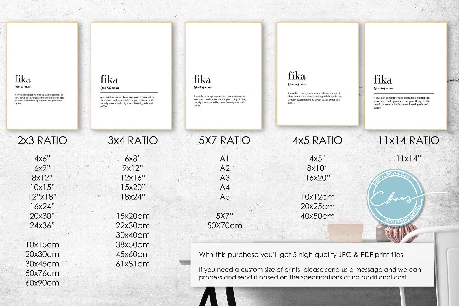 Digital Fika Definition Print Nordic Printable Wall Art - Etsy