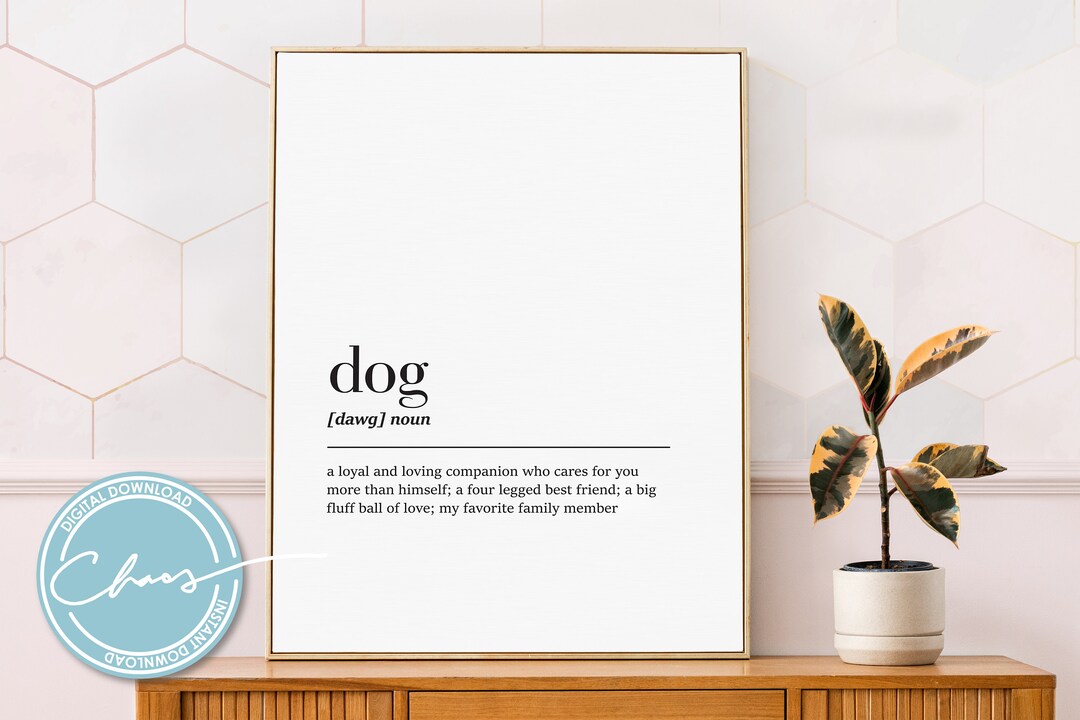 Digital Dog Definition Print, Dog Lover Print, Dog Art, Gift for Dog ...