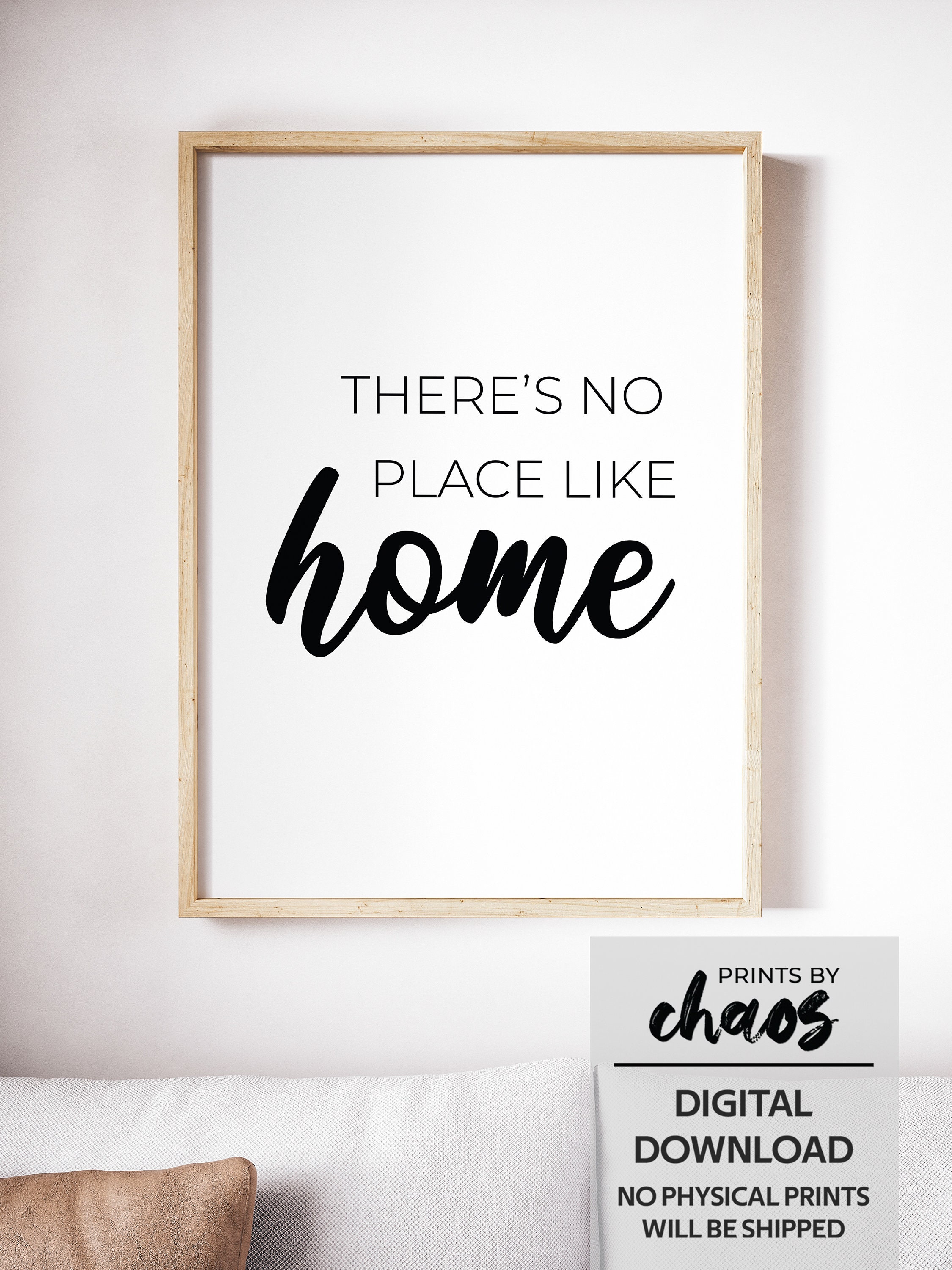 There's No Place Like Home Printable Wall Art - Farmhouse Sign ...