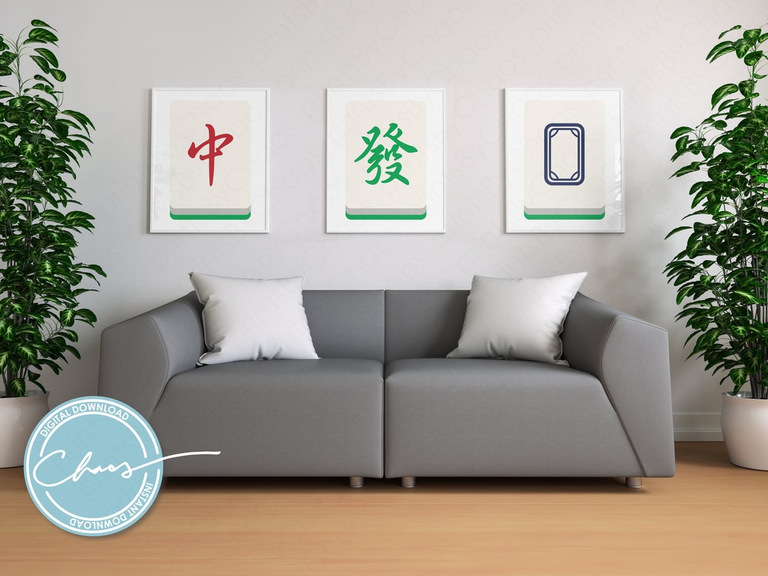 MAHJONG Wall Art Digital Print// Honor Tiles Art // Asian Wall Decor ...