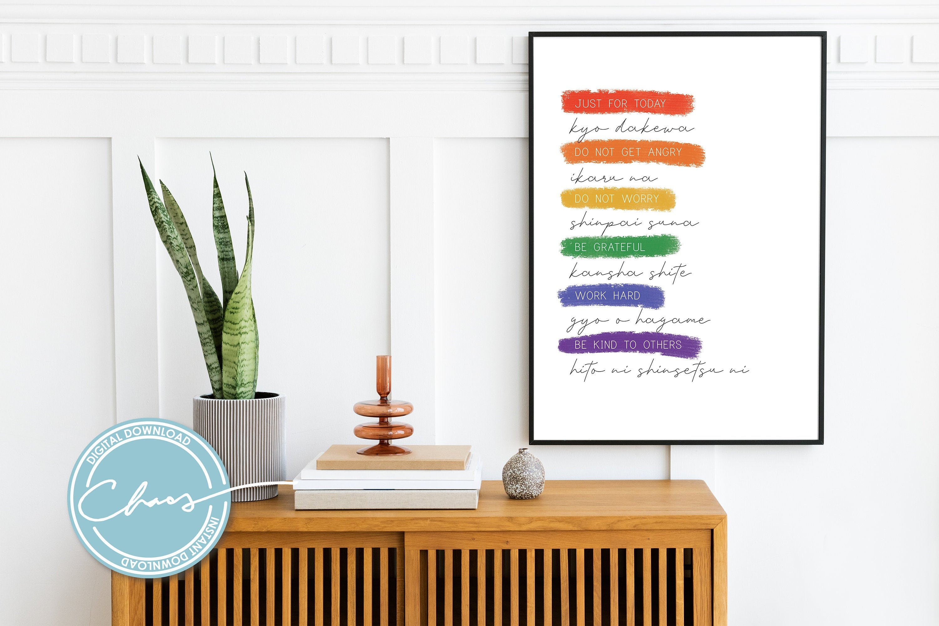 Reiki Principles Art Printable // Japanese Print // Just for Today Wall ...