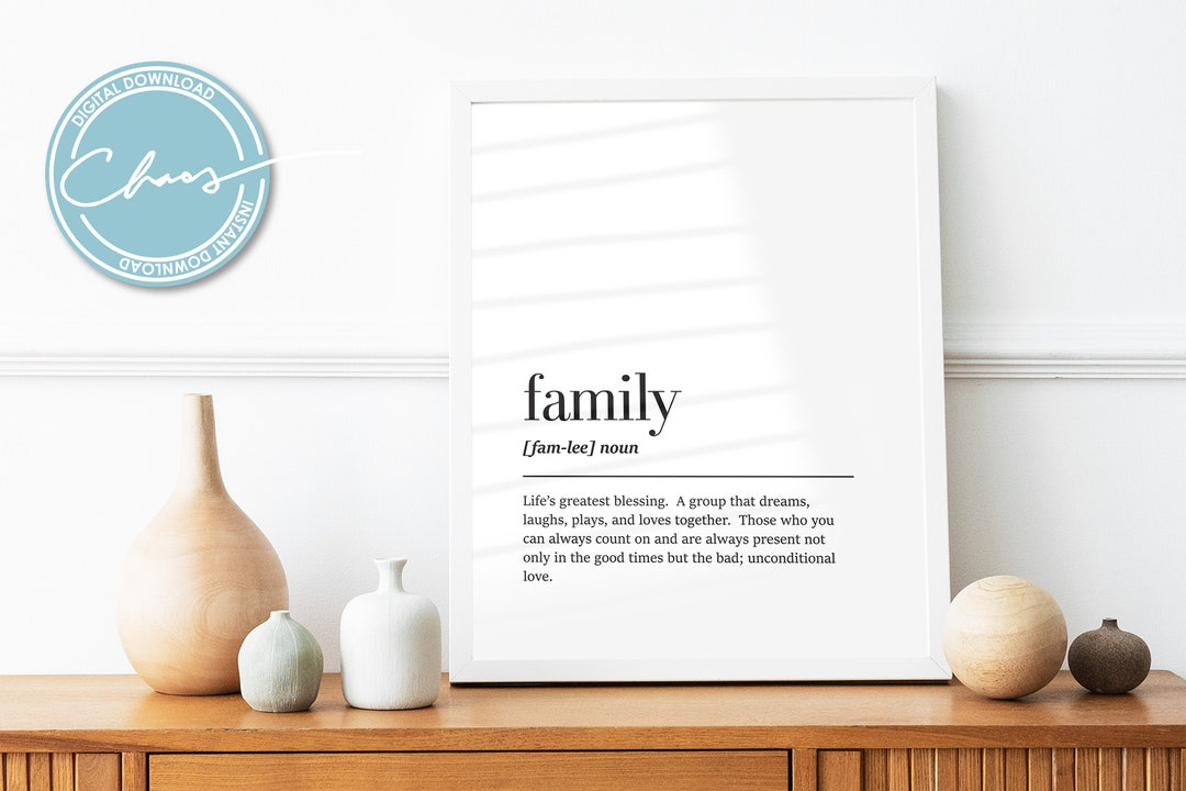 Digital Family Definition Print, Printable Wall Art, Wall Art Prints ...