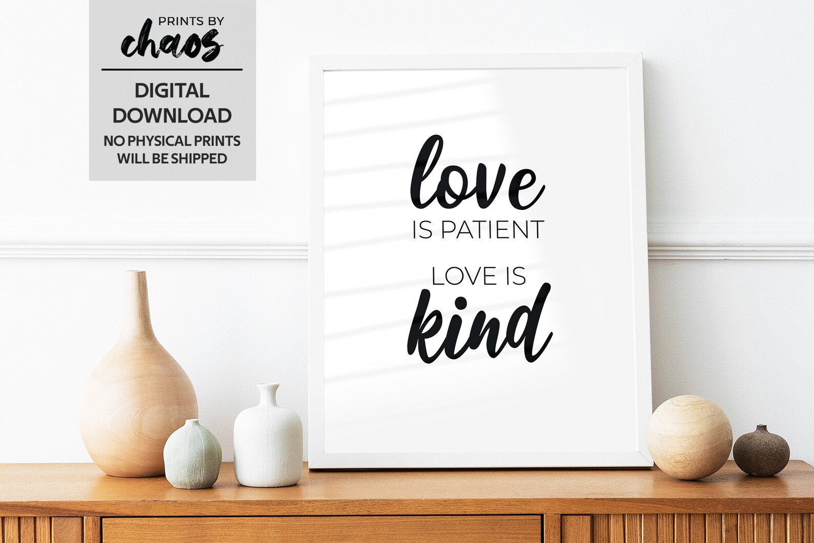 El amor es paciente, el amor es una impresión digital amable Regalo de ...