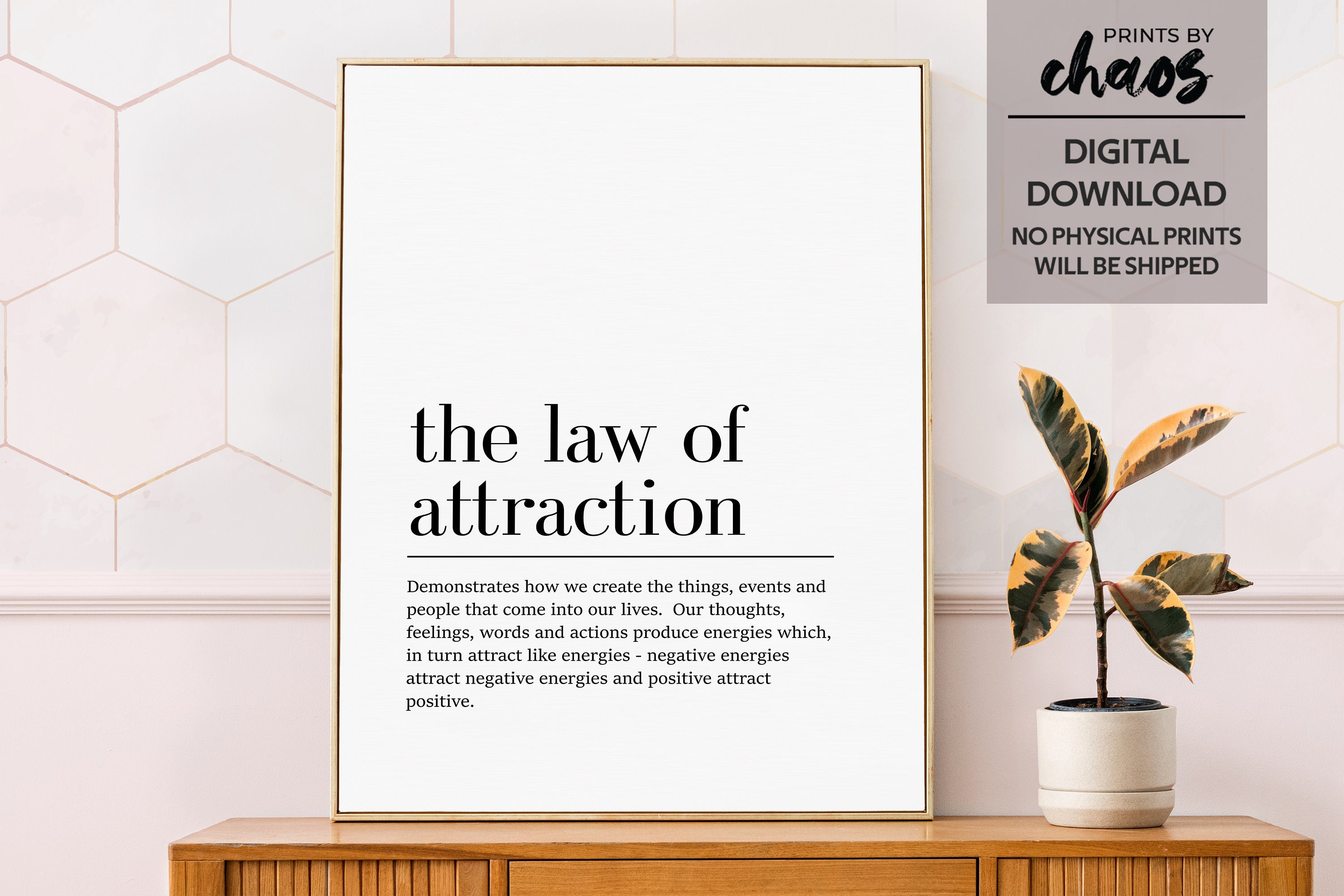 Digital Law of Attraction Definition Print, Manifestation Wall Art ...