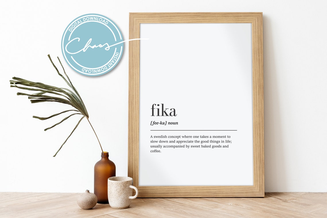 Digital Fika Definition Print Nordic Printable Wall Art - Etsy