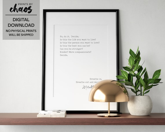 Digital decide Meredith Grey Quote Cristina - Etsy
