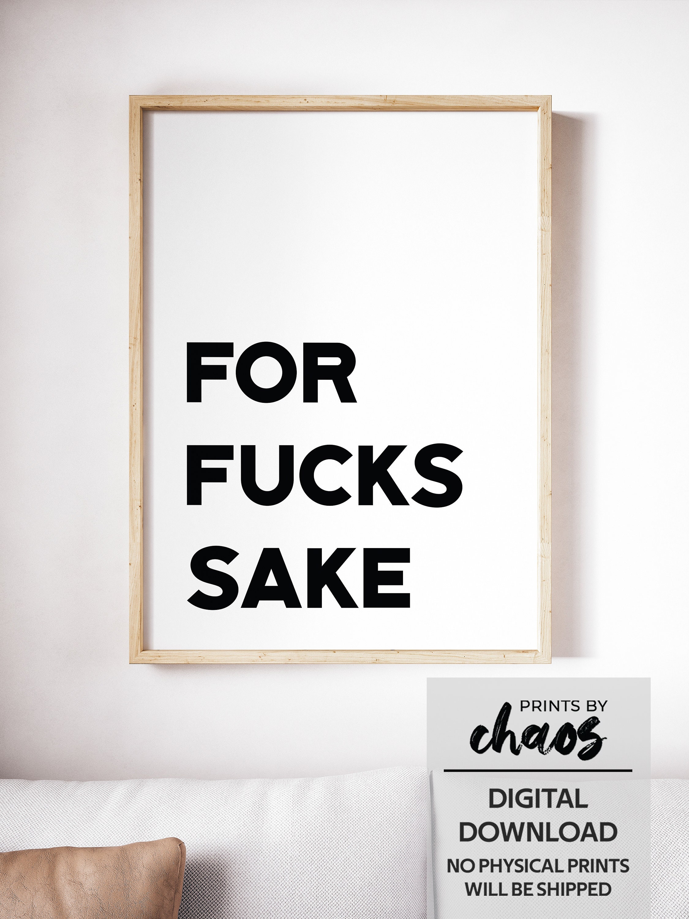 For Fucks Sake Printable Poster - Cheeky Print - Office Art ...