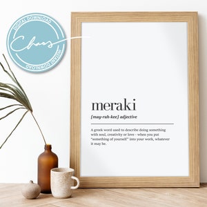 Digital Meraki Definition Print, Meraki Definition, Greek Definition ...