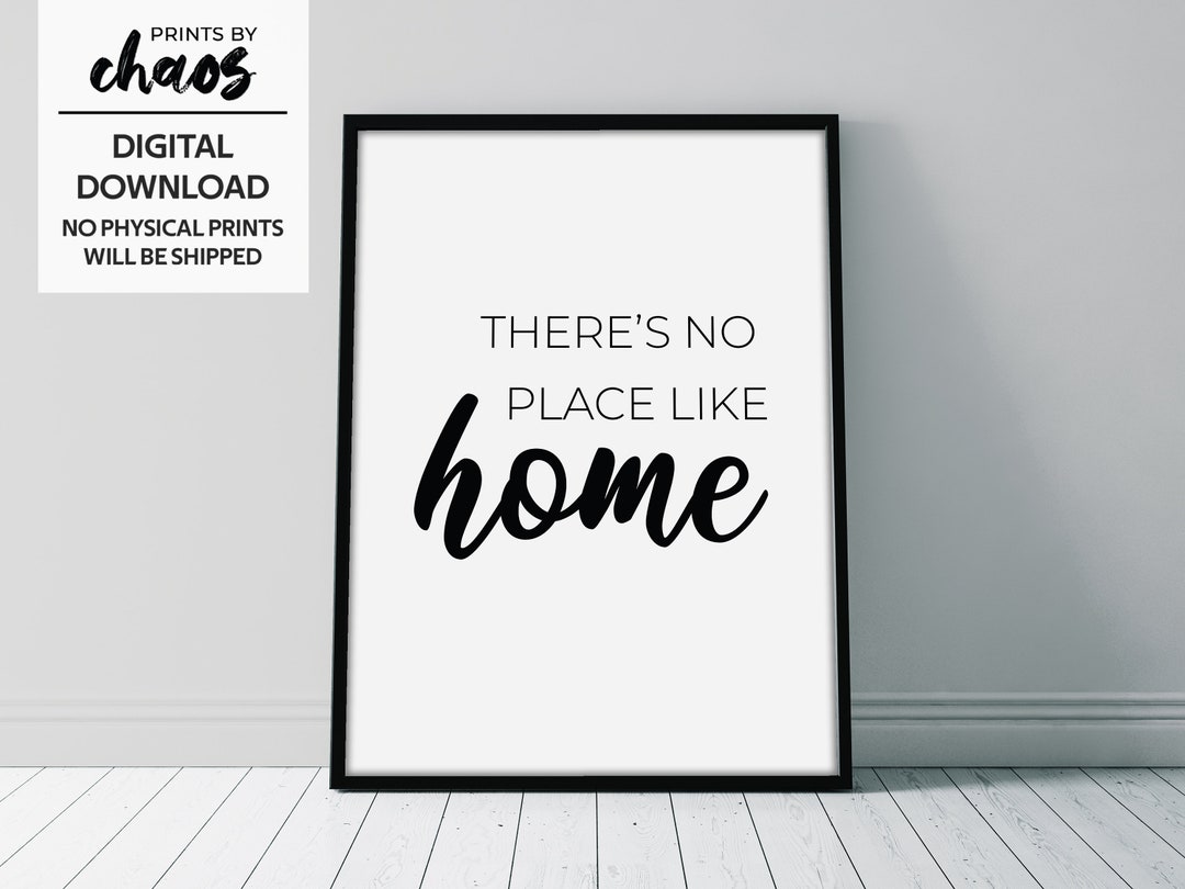There's No Place Like Home Printable Wall Art - Farmhouse Sign ...