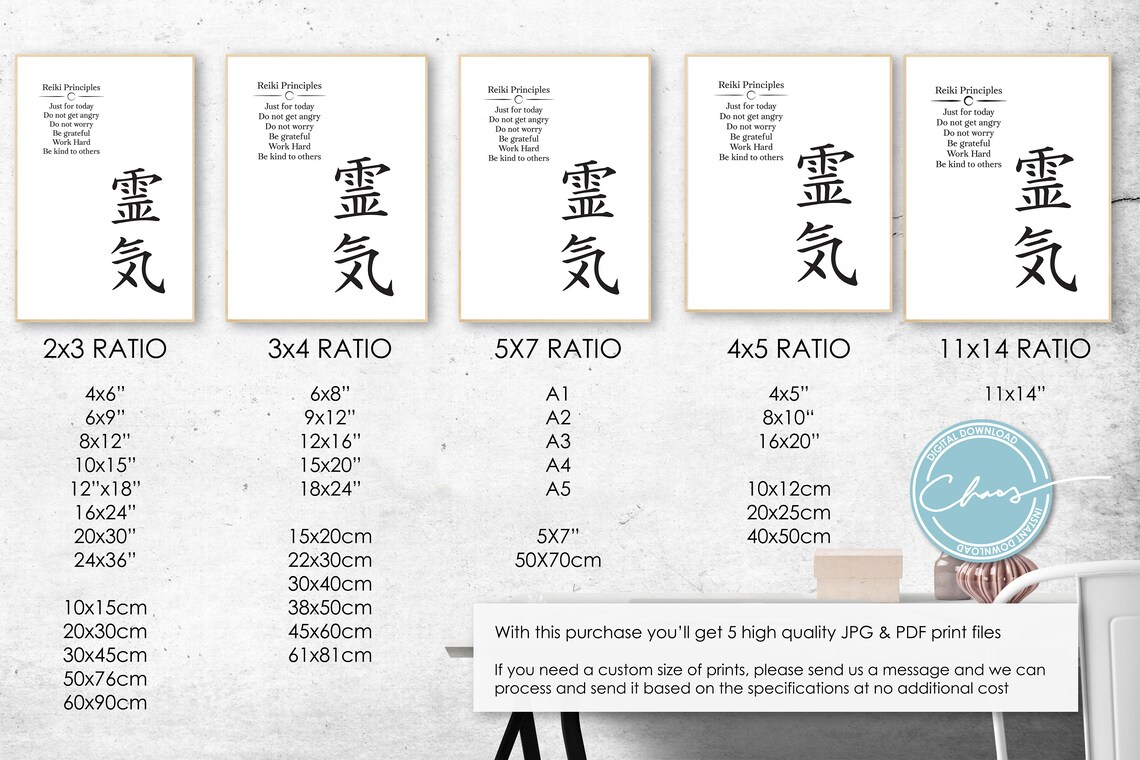 Reiki Principles Art Printable // Just for Today Wall Art // Reiki ...