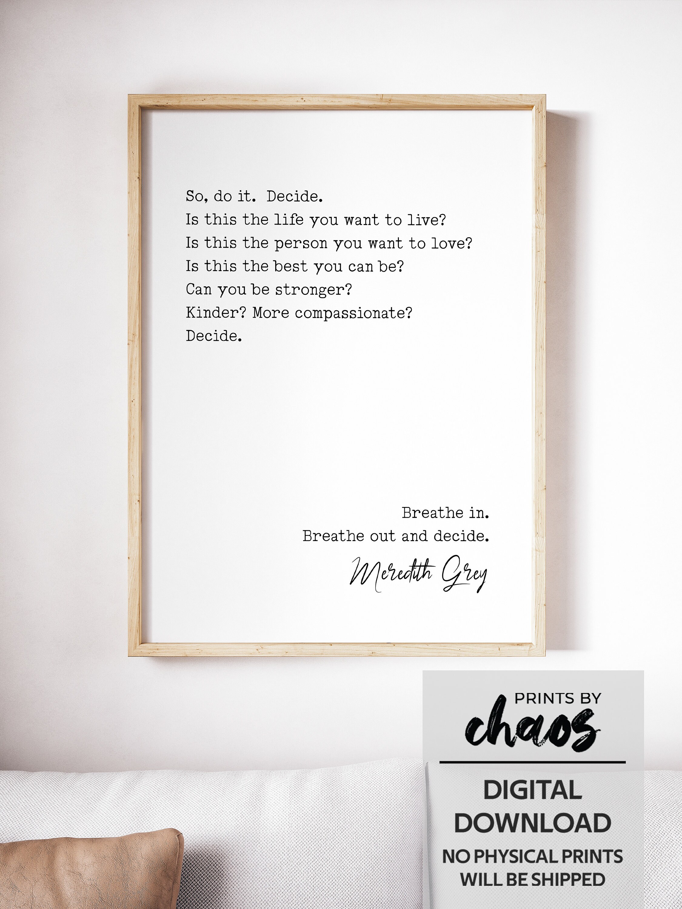 Digital "decide" - Meredith Grey Quote, Cristina Yang Quote, Grey's ...