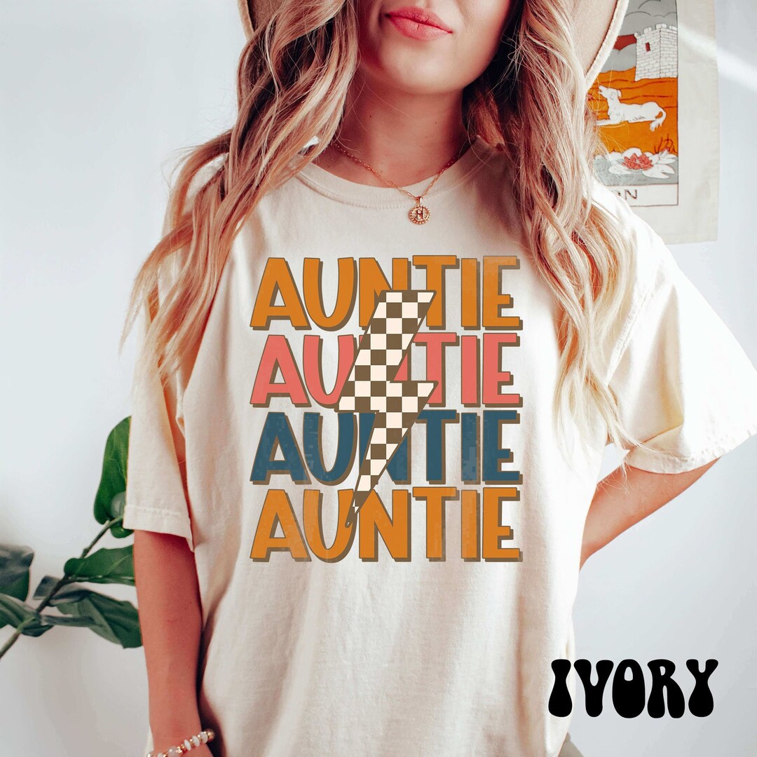 Comfort Colors Auntie Shirt, Aunt Birthday Gift, Sister Gifts, Retro ...