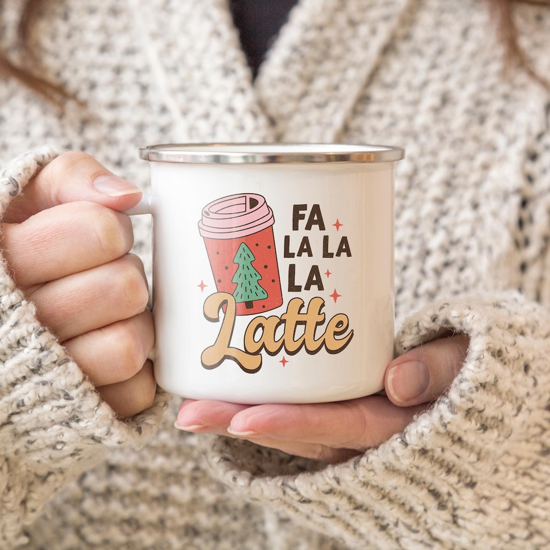 Fa La La Latte Christmas Coffee Mug, Peppermint Snowmen Warm Cozy ...