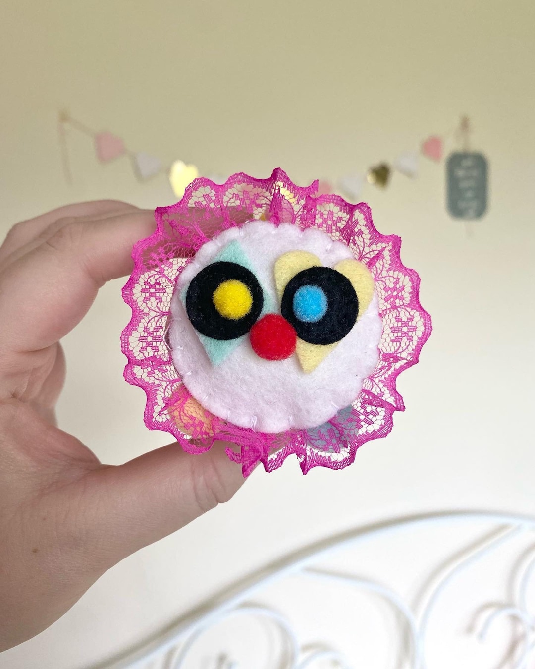 Rainbow Clown Plushie, Clown Core Art Toy, Handmade Circus Decor ...