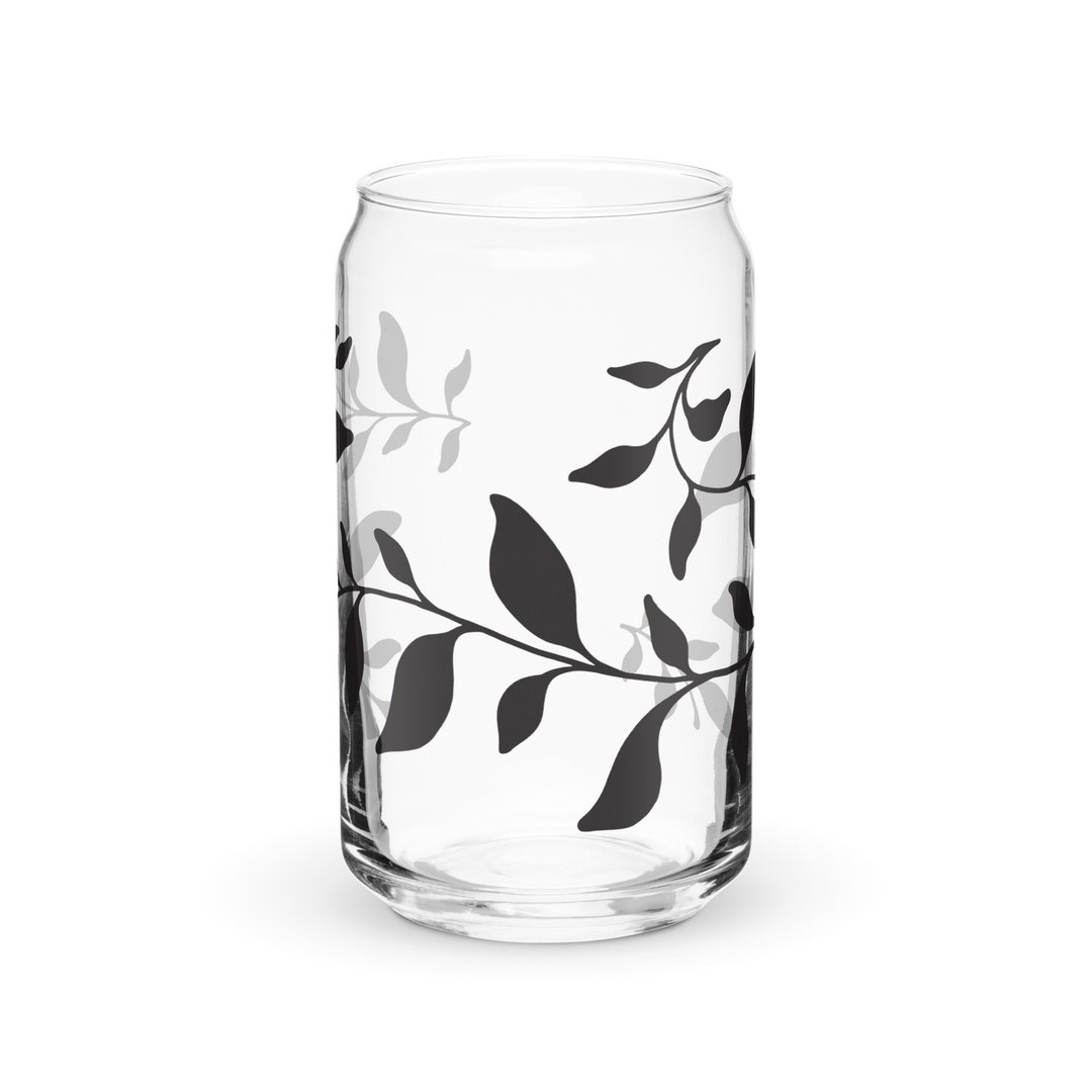 Botanical Wrap-around Can-shaped Glass - Elegant Drinkware With Nature ...