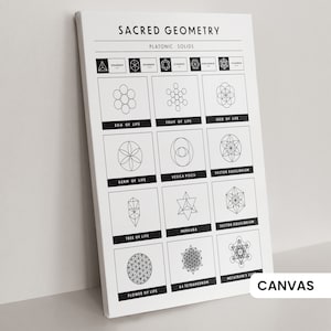 Sacred Geometry Print - Platonic Solids Wall Art - Fruit of Life Poster ...