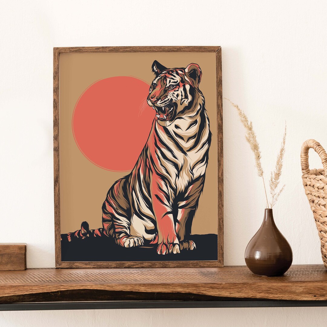 Tigress Art Print - Modern Wildlife Tiger Poster - Etsy