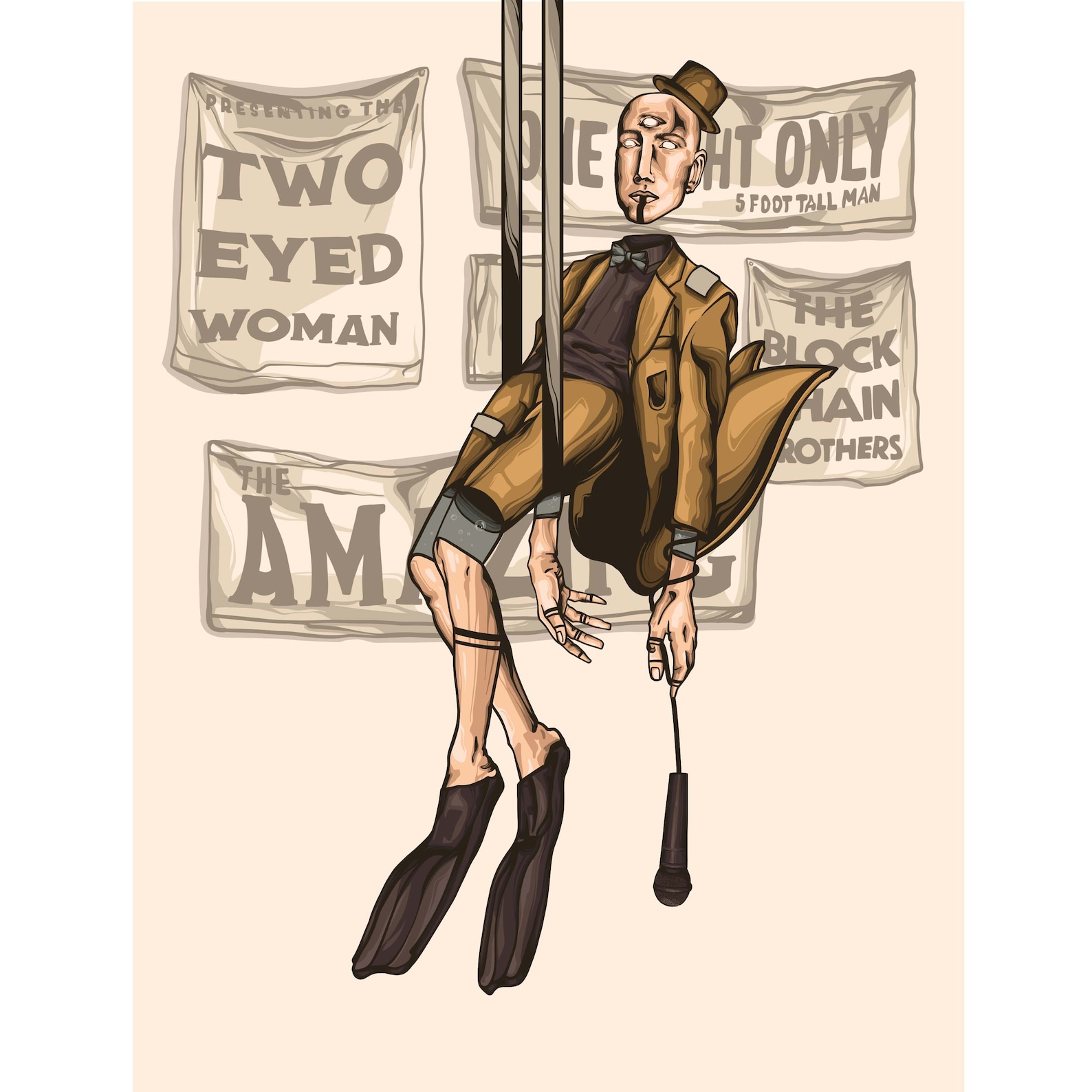 Sully the Sluggard Surreal Circus Posters Vintage Freak Show Canvas ...