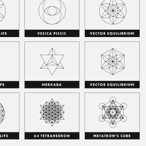 Sacred Geometry Print - Platonic Solids Wall Art - Fruit of Life Poster ...