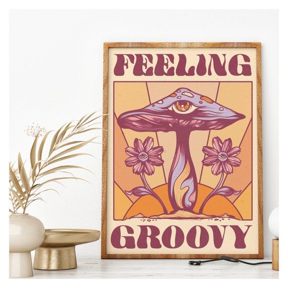 Feeling Groovy 1970s Trippy Artwork Psychedelic Shrooms Wall - Etsy