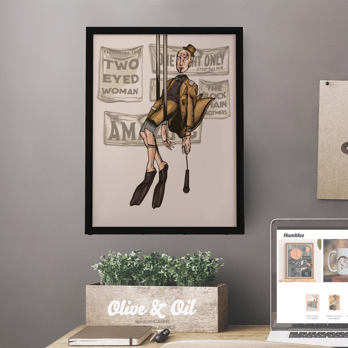 Sully the Sluggard Surreal Circus Posters Vintage Freak | Etsy