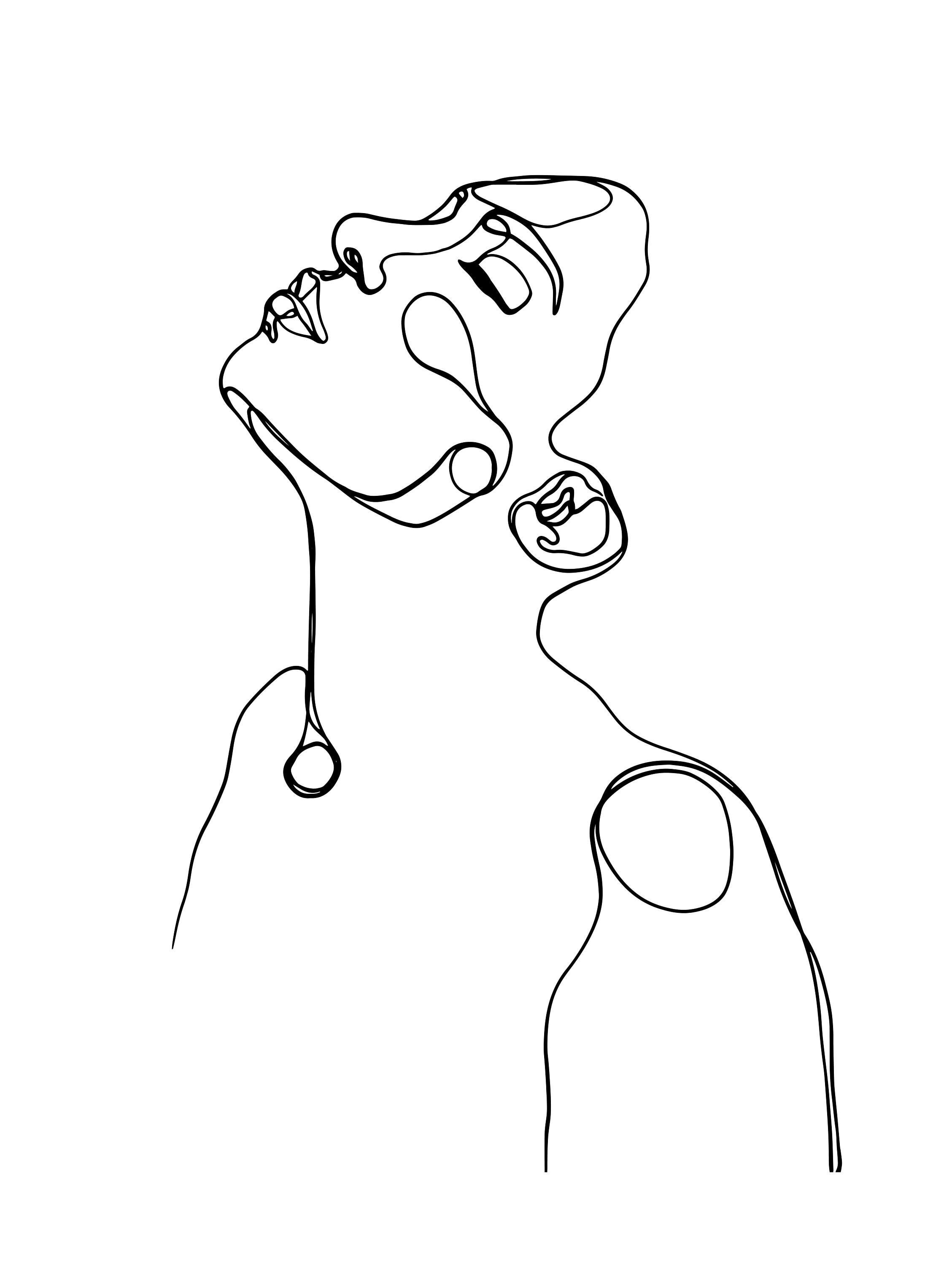 Breathe Deep Continuous Line Drawing Minimalist Wall Art | Etsy