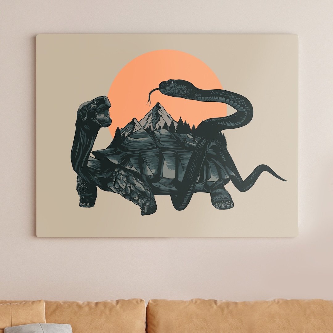 Genbu Black Tortoise - Feng Shui Bedroom Art - Black Turtle of the ...